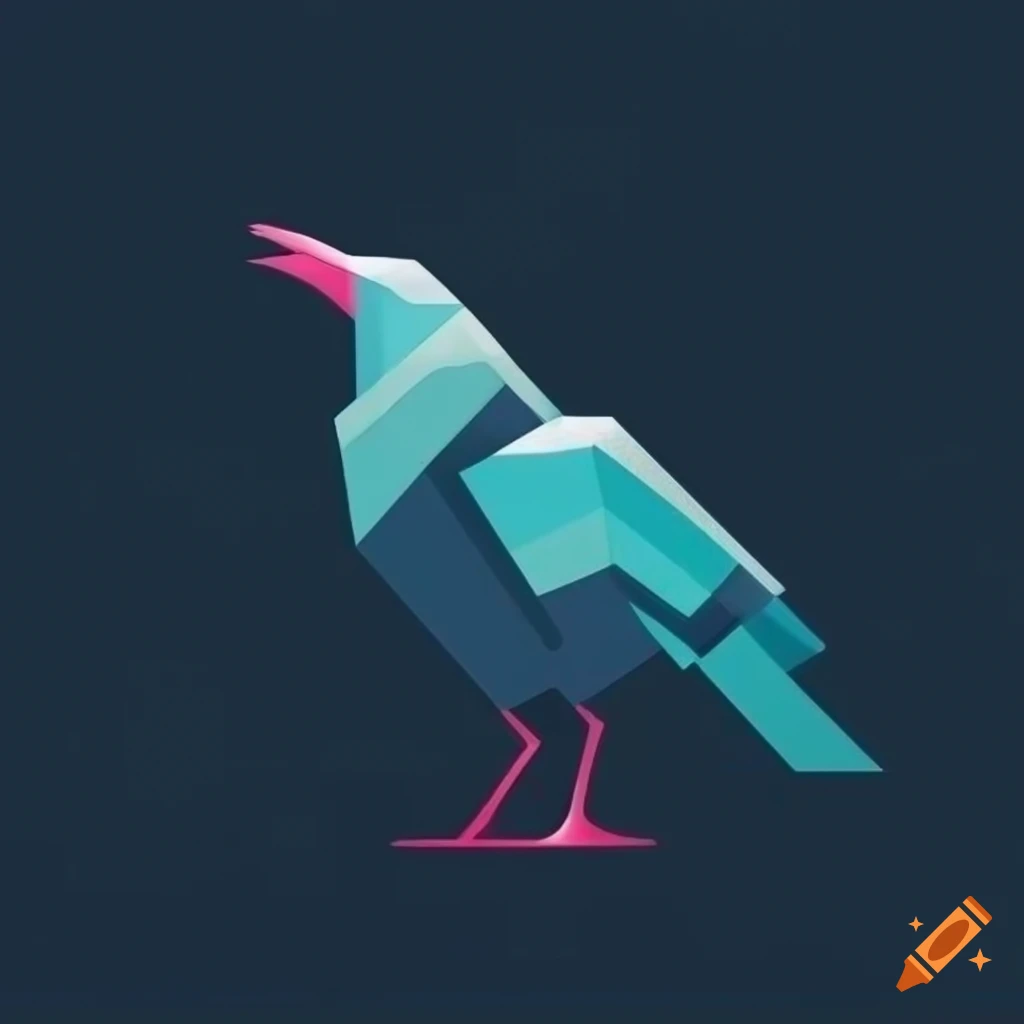 Geometric logo featuring a crow on Craiyon
