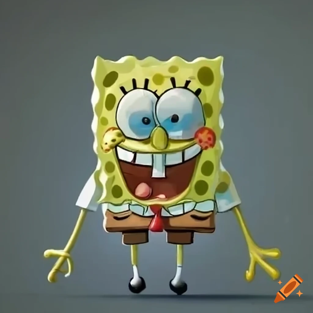 Spongebob eating trash on Craiyon