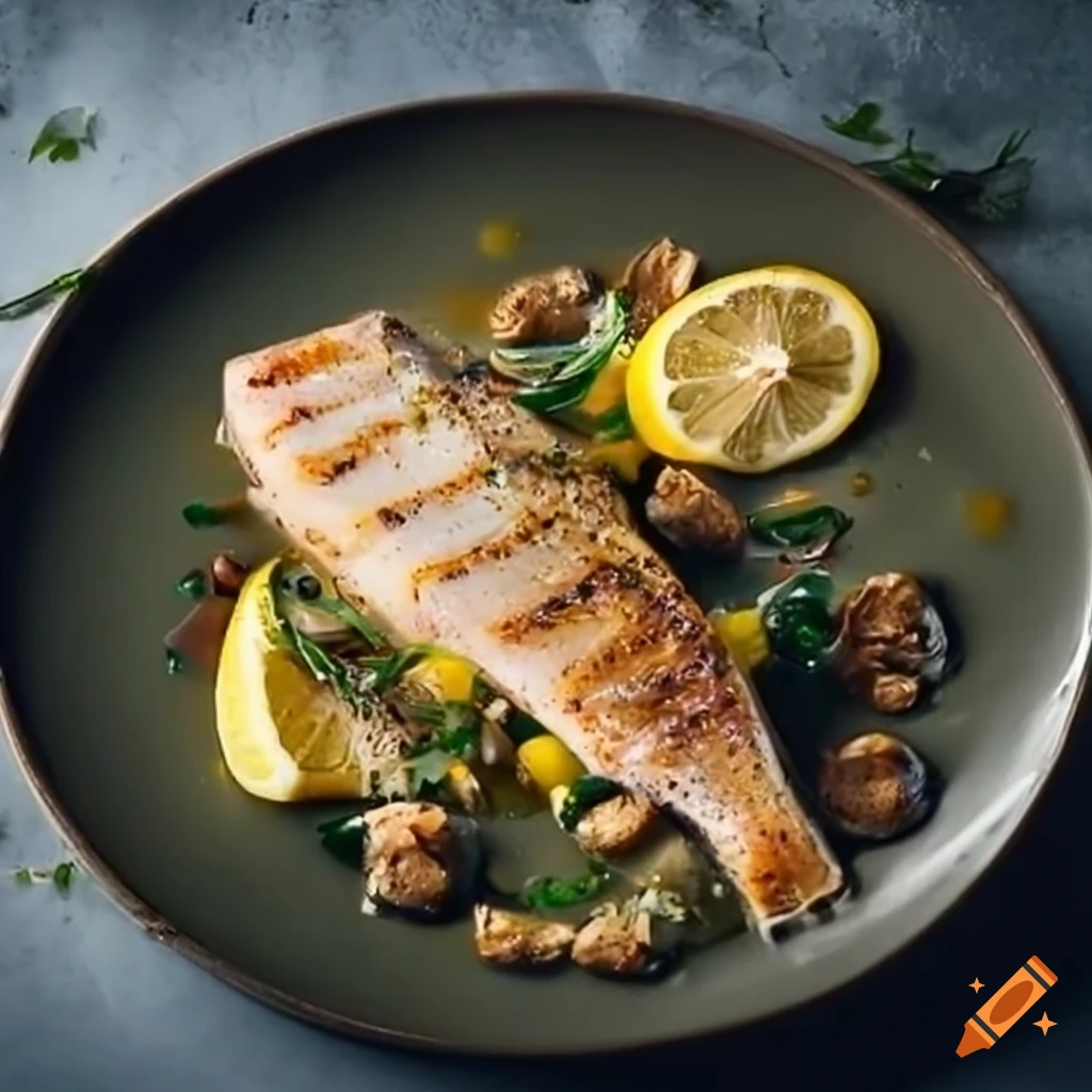 Pan-Seared Speckled Trout with Garlic Lemon Butter Sauce on Craiyon