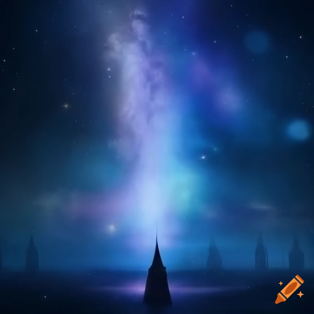 Celestial towers in an ethereal landscape on Craiyon