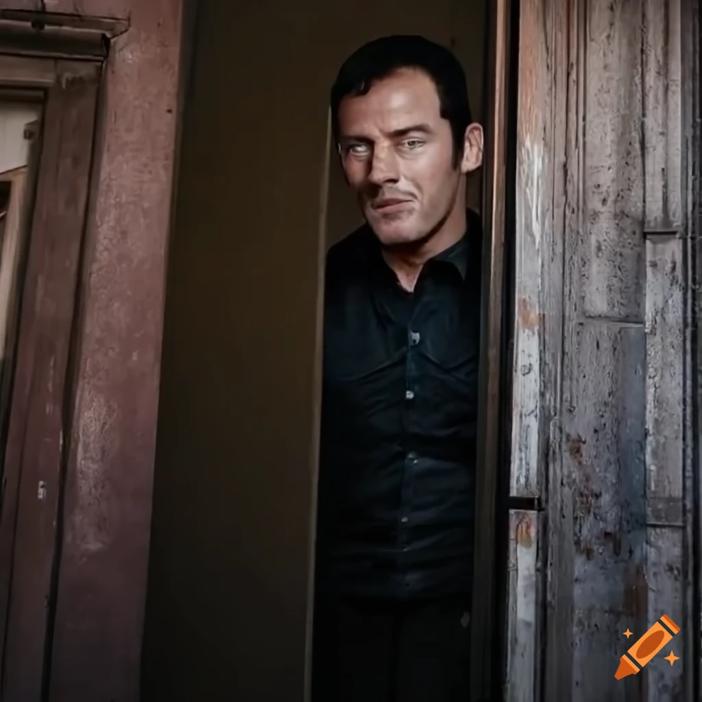 Actor resembling Jason Isaacs at age 20 in an orange plaid shirt and ...