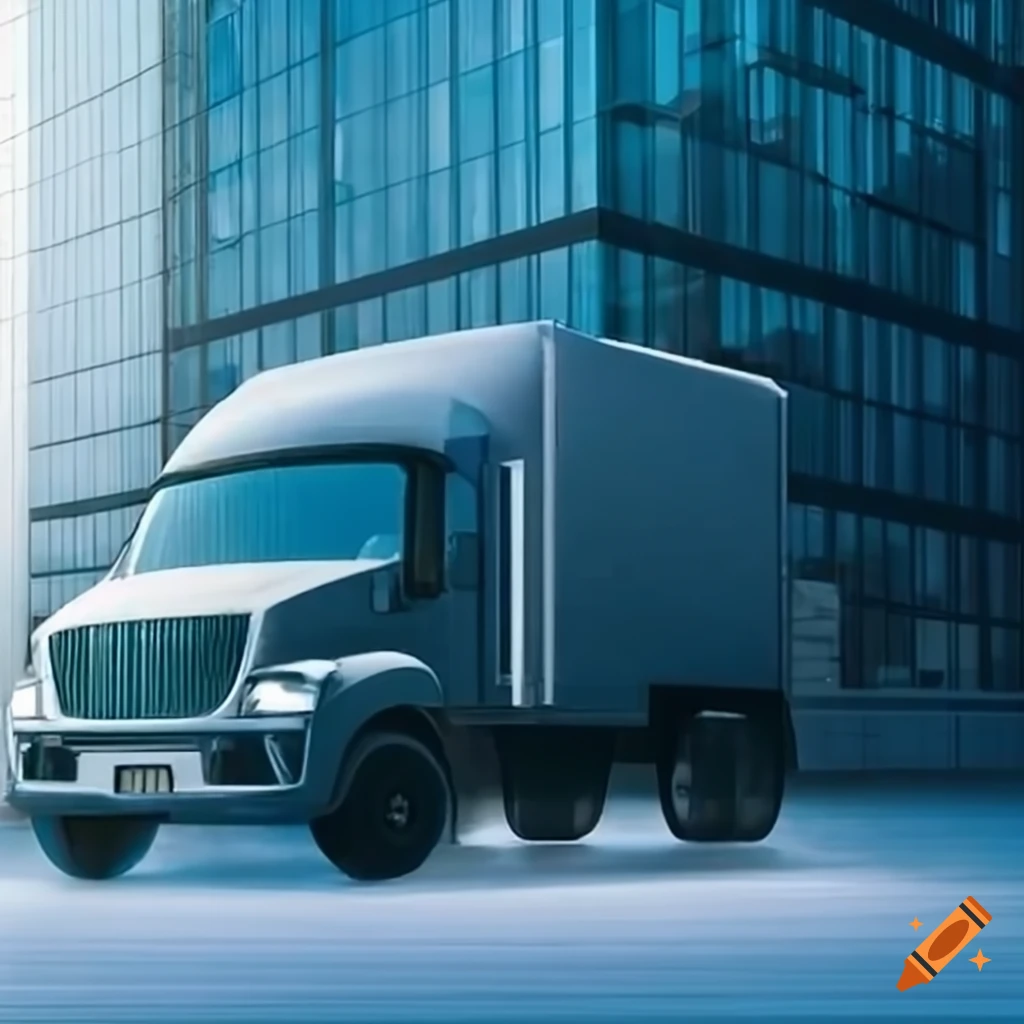 Truck in an office building on Craiyon