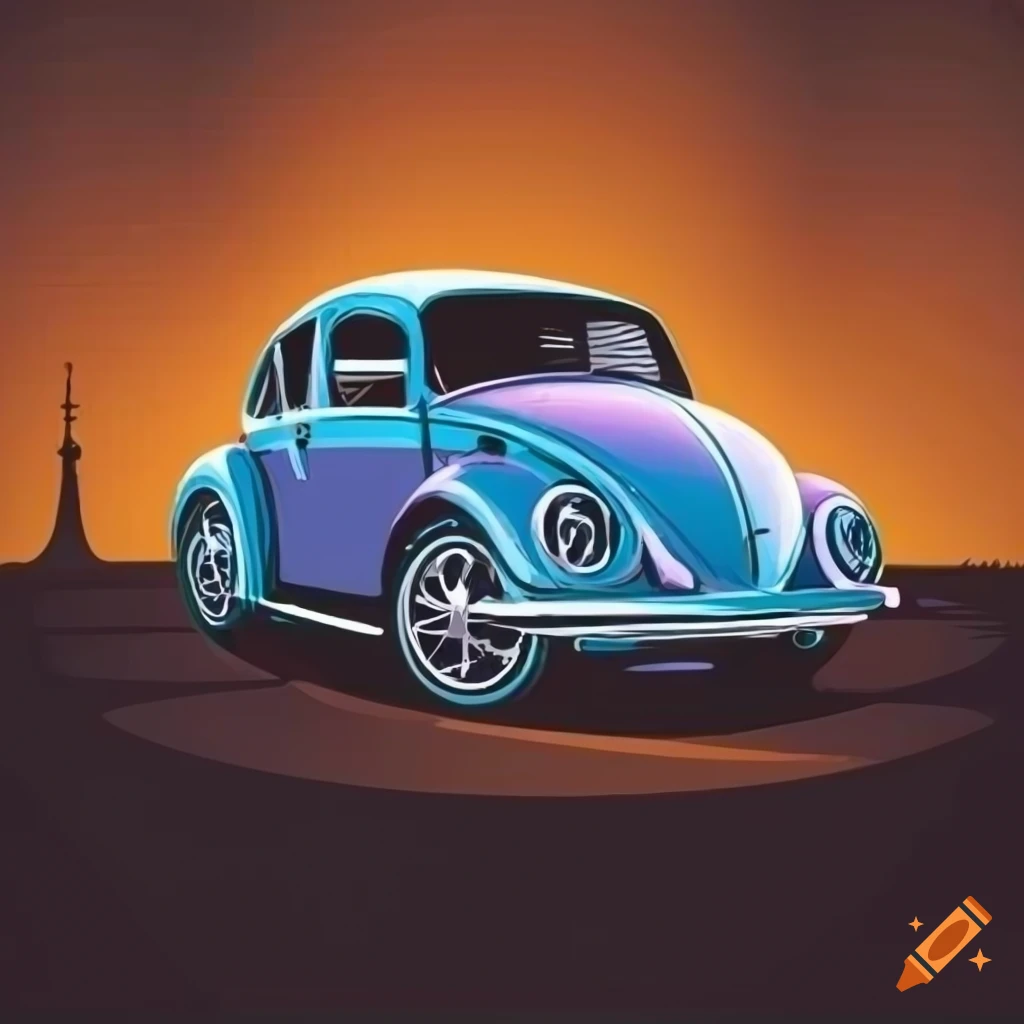 Vw beetle vector illustration on Craiyon