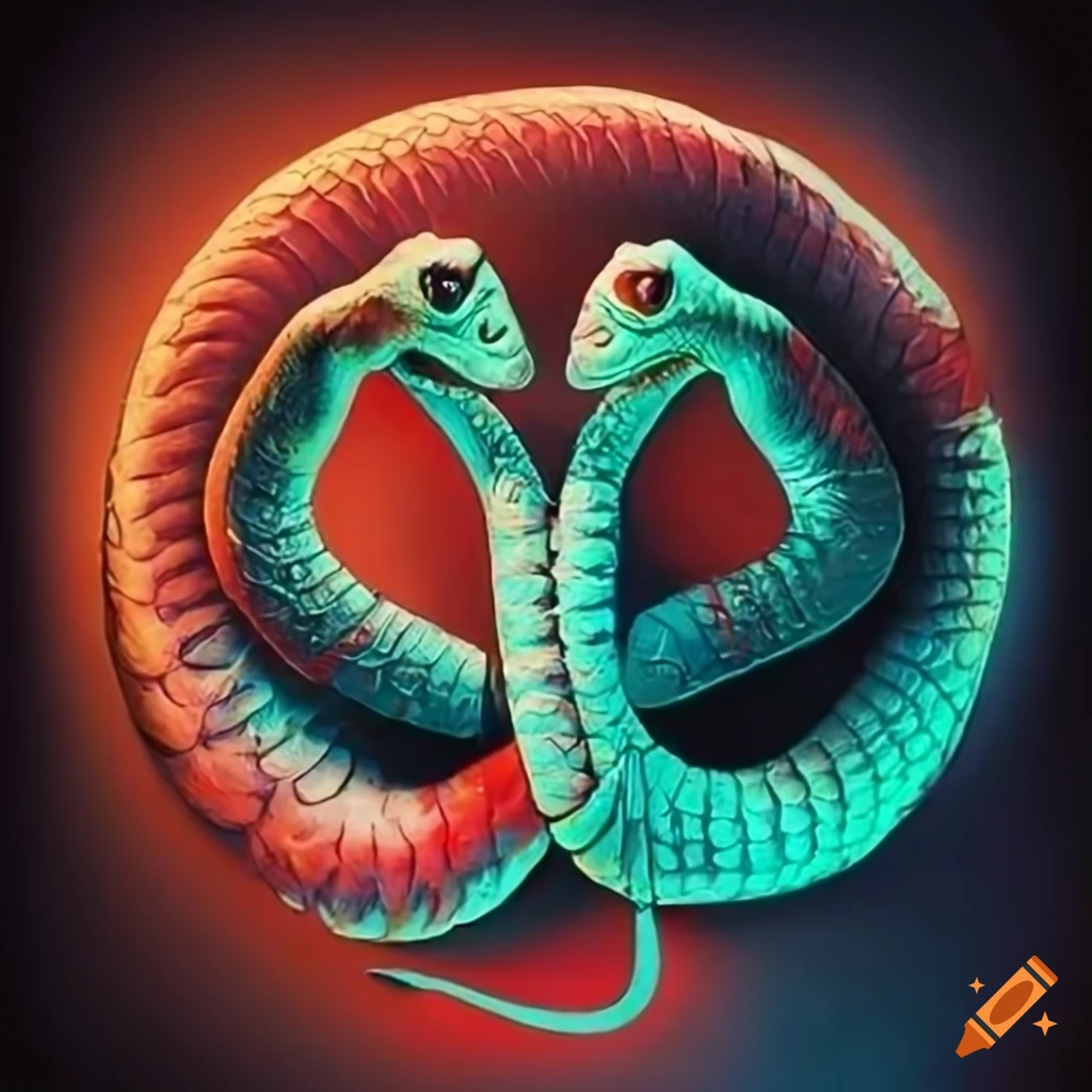 Double-headed serpent inspired by kanye west album cover style on Craiyon