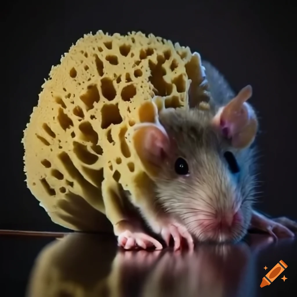 Creative combination of sponge and rat on Craiyon