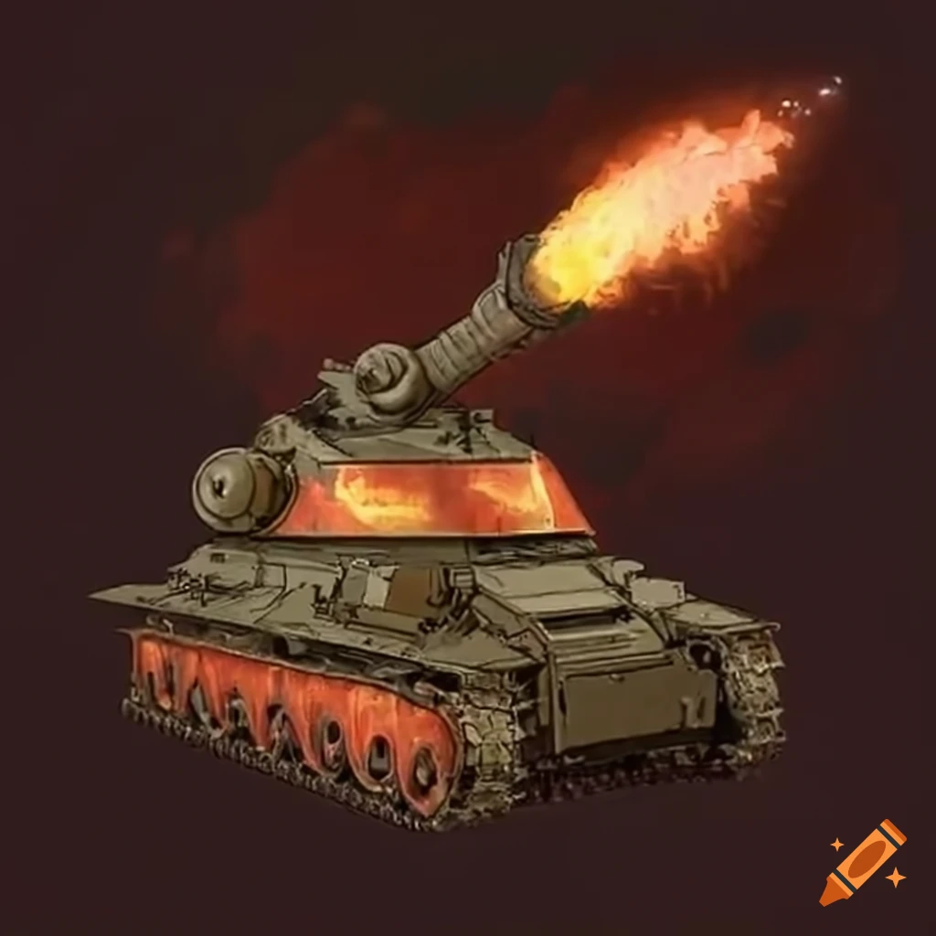 Tank with flamethrowers as main weapons on Craiyon