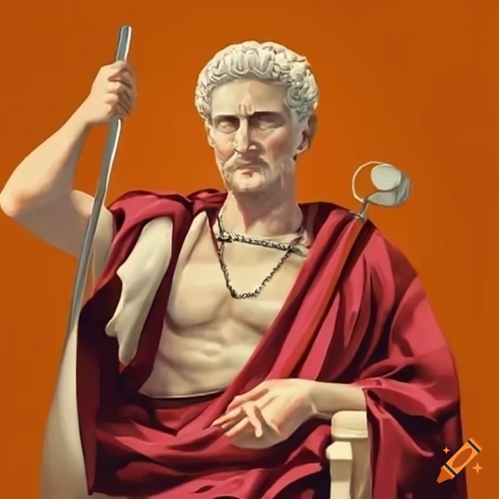 Roman senator in veristic style giving a speech on Craiyon
