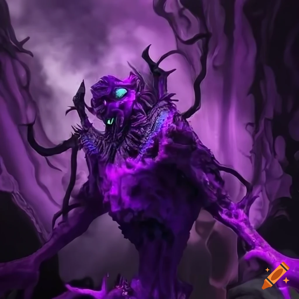 God of permanganate with purple tentacles on Craiyon