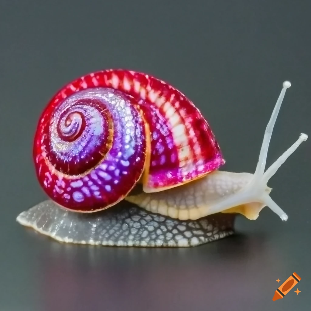 Ruby snail made with shiny ruby shell on Craiyon