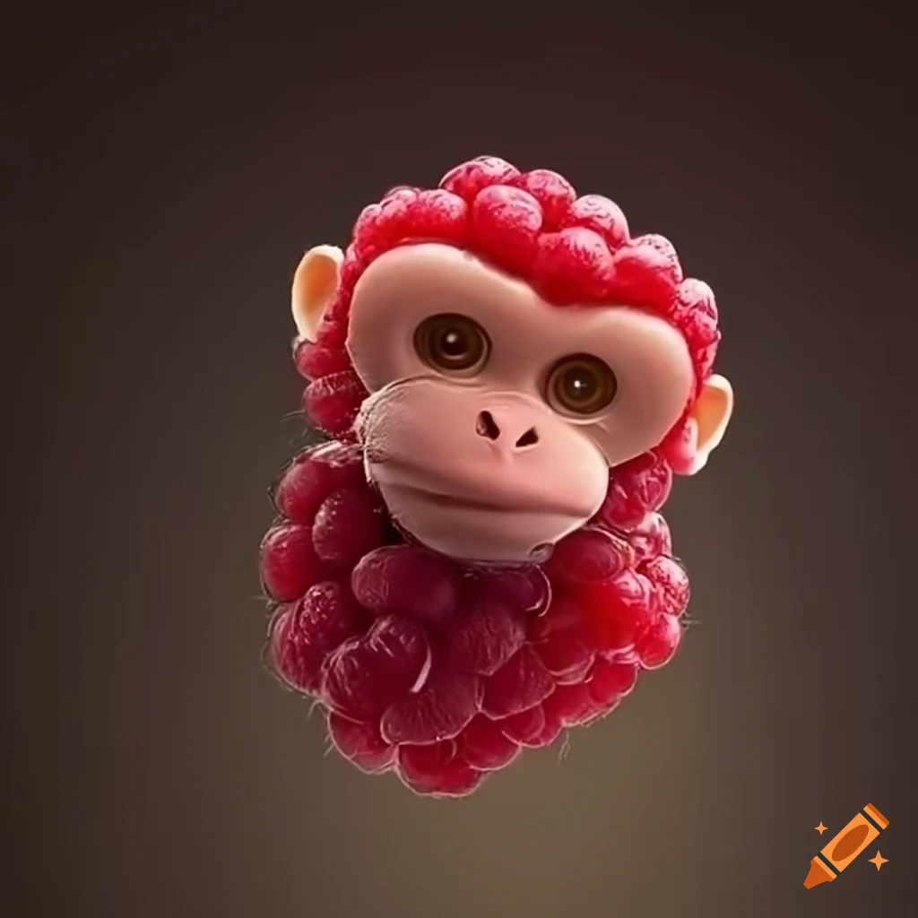 Monkey holding a raspberry on Craiyon