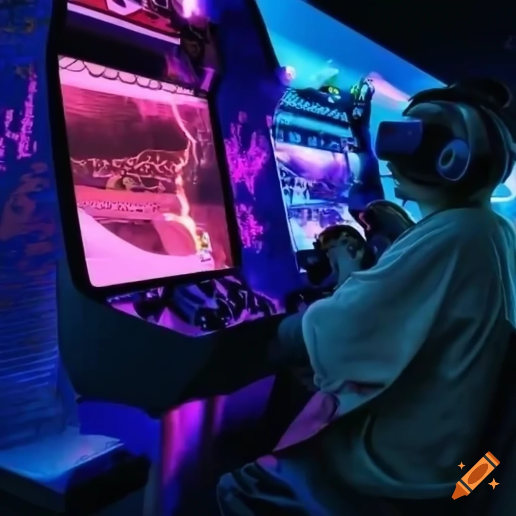 Vr gaming arcade in japan on Craiyon