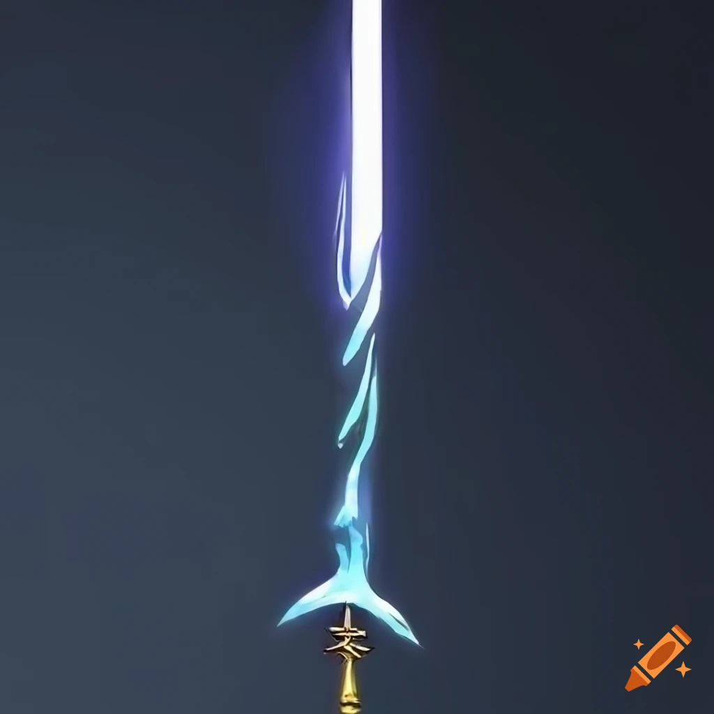 Fantasy rpg long sword with a glowing effect on Craiyon