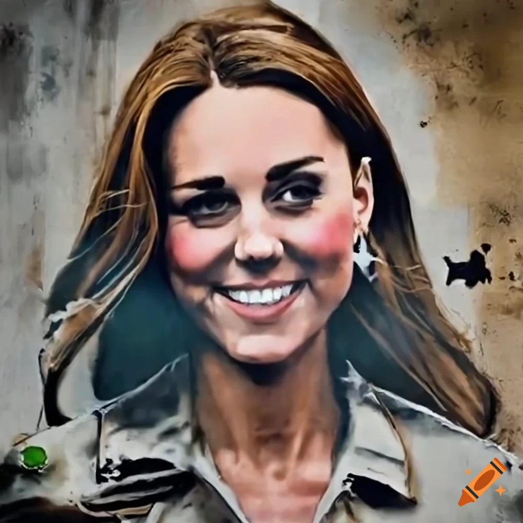 Kate middleton portrayed as banksy on Craiyon
