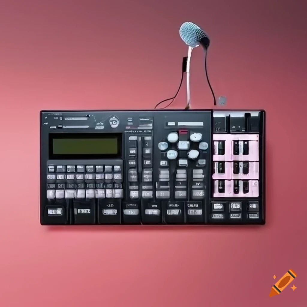 Small akai keyboard with audio interface and microphone on Craiyon