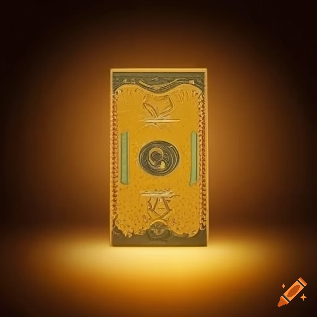 Close-up view of a golden money card design on Craiyon