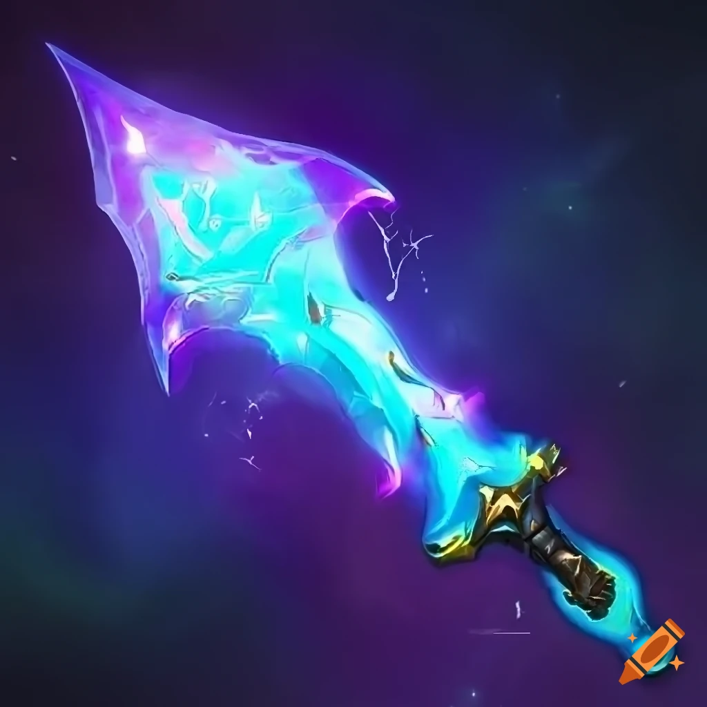 Dagger of Eternal Shadows with cosmic and chaotic design on Craiyon