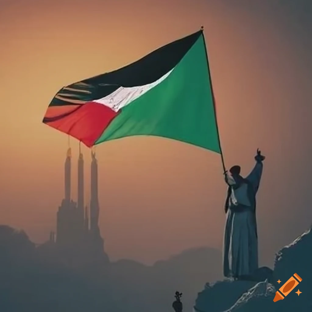 Liberty leading the people in Palestine on Craiyon