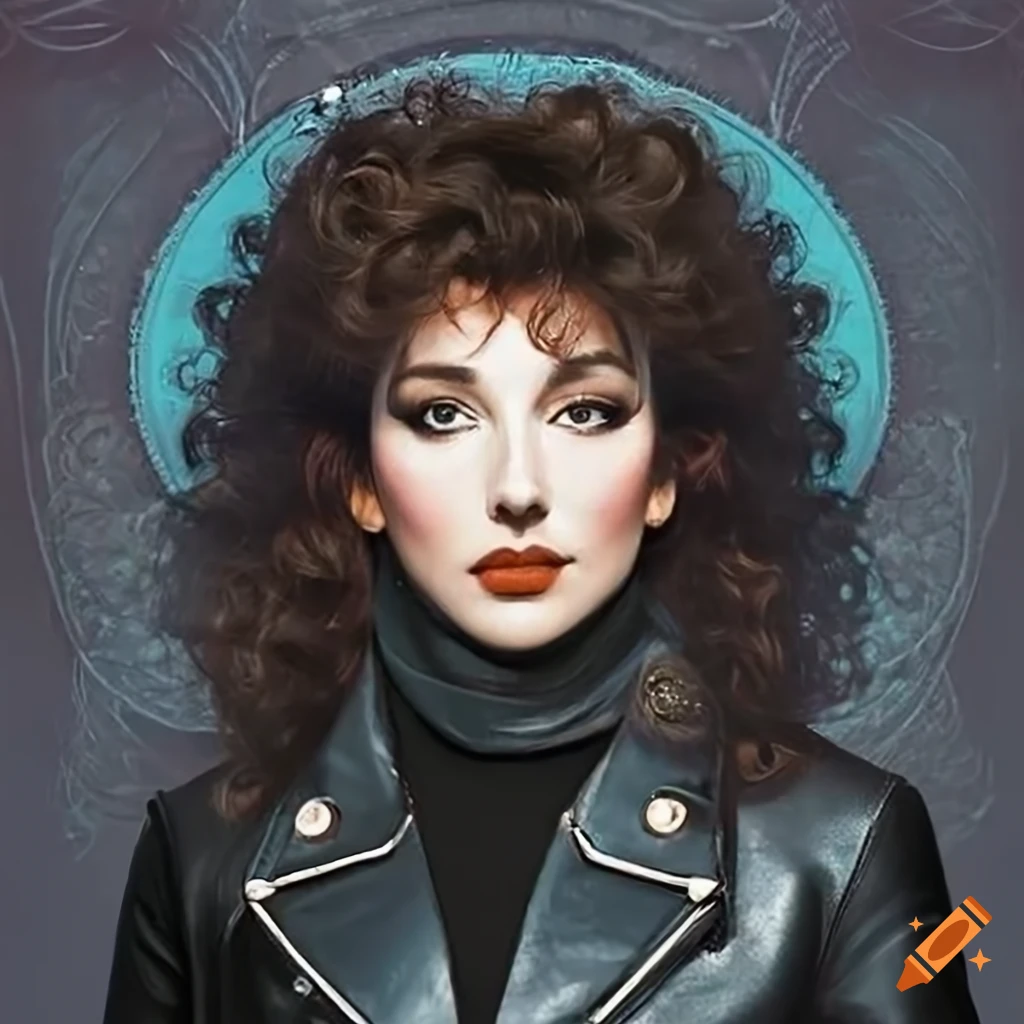 Detailed portrait of Kate Bush in Edwardian art nouveau style with a ...