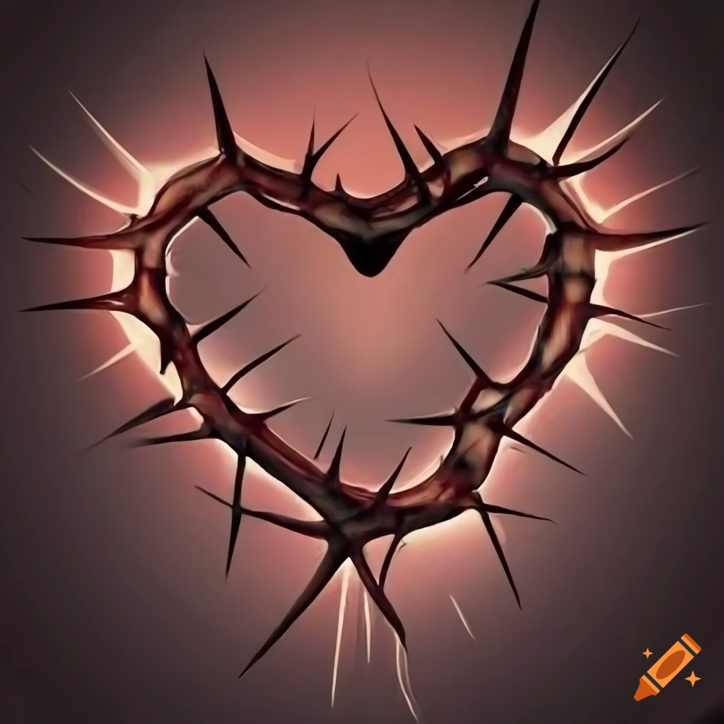 Heart with crown of thorns on Craiyon