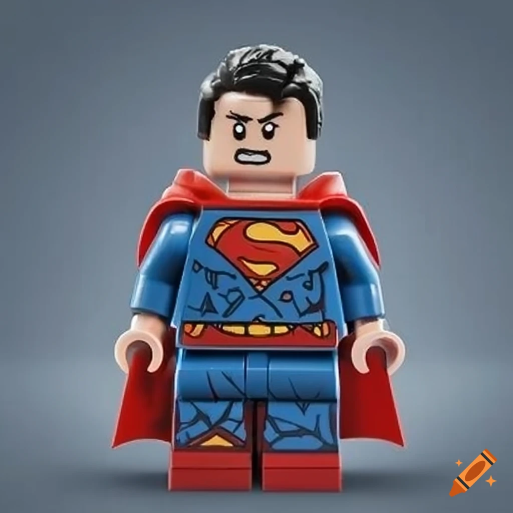Lego dc arkham superman minifigure on Craiyon