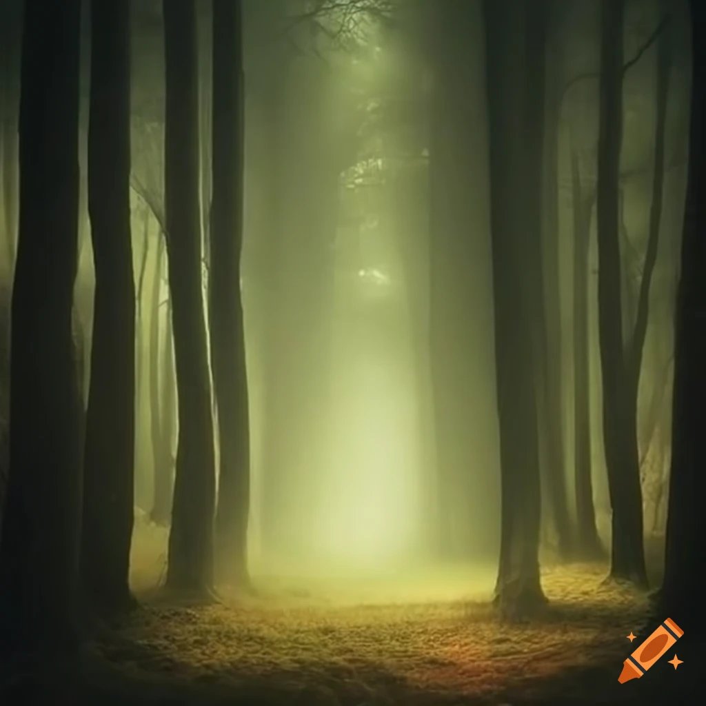 Ethereal forest landscape in surreal afternoon sunlight on Craiyon