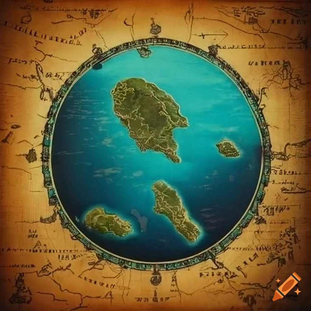 Vintage island map on Craiyon