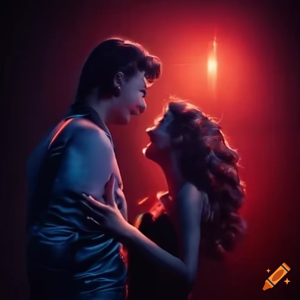 Happy couple dancing at a disco like grease film on Craiyon