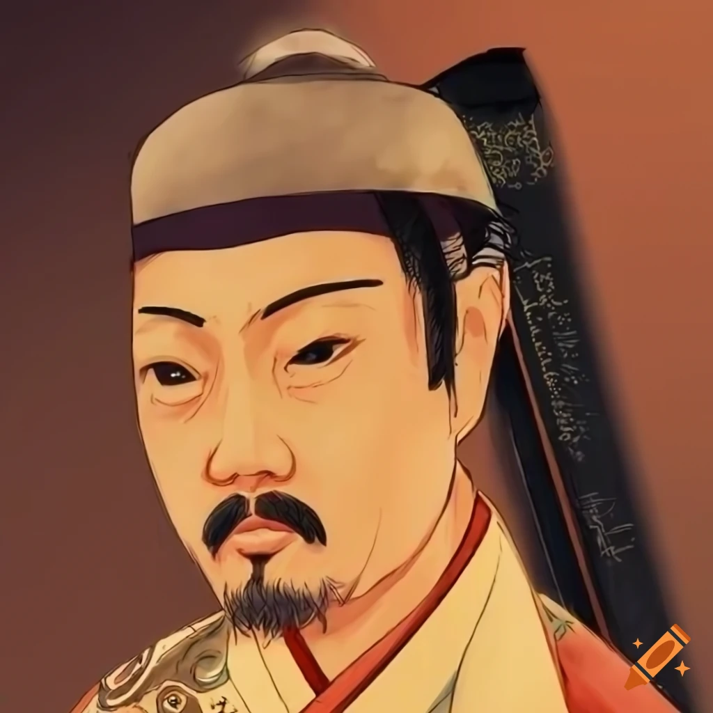 Sketch of ancient Japanese Prince Sawara, Emperor Sudo, in 800 AD on ...