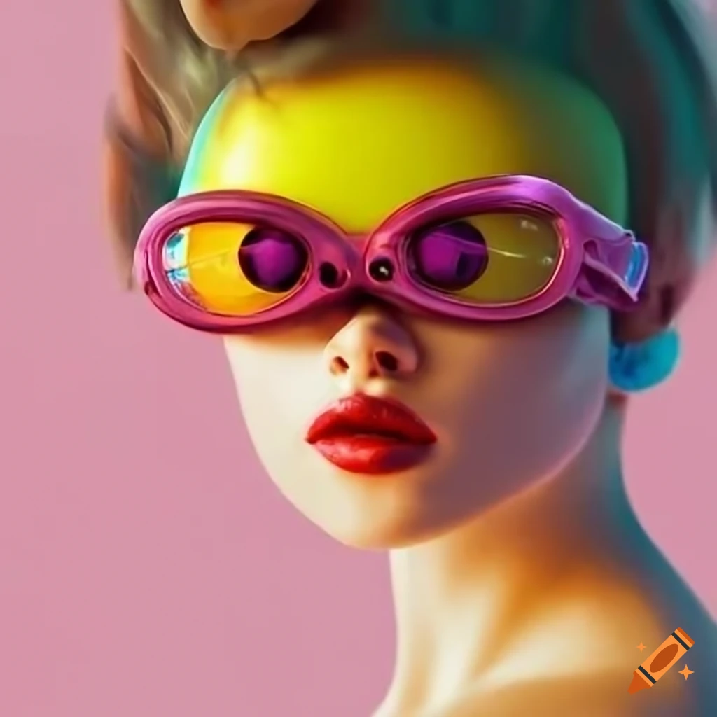 French high fashion vogue model in cream and pastel clothes with random ...