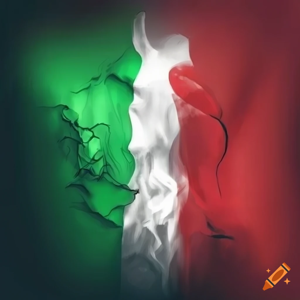 Concept art of the italian flag on Craiyon