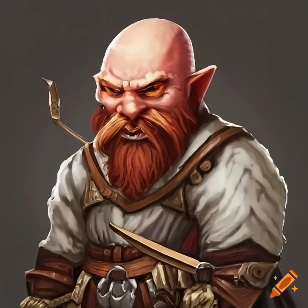 Dungeons and dragons dwarf rogue with a short sword and crossbow on Craiyon
