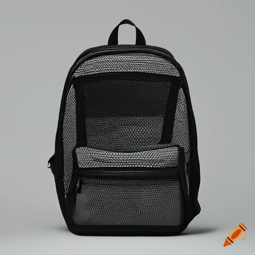 Black mesh backpack on Craiyon