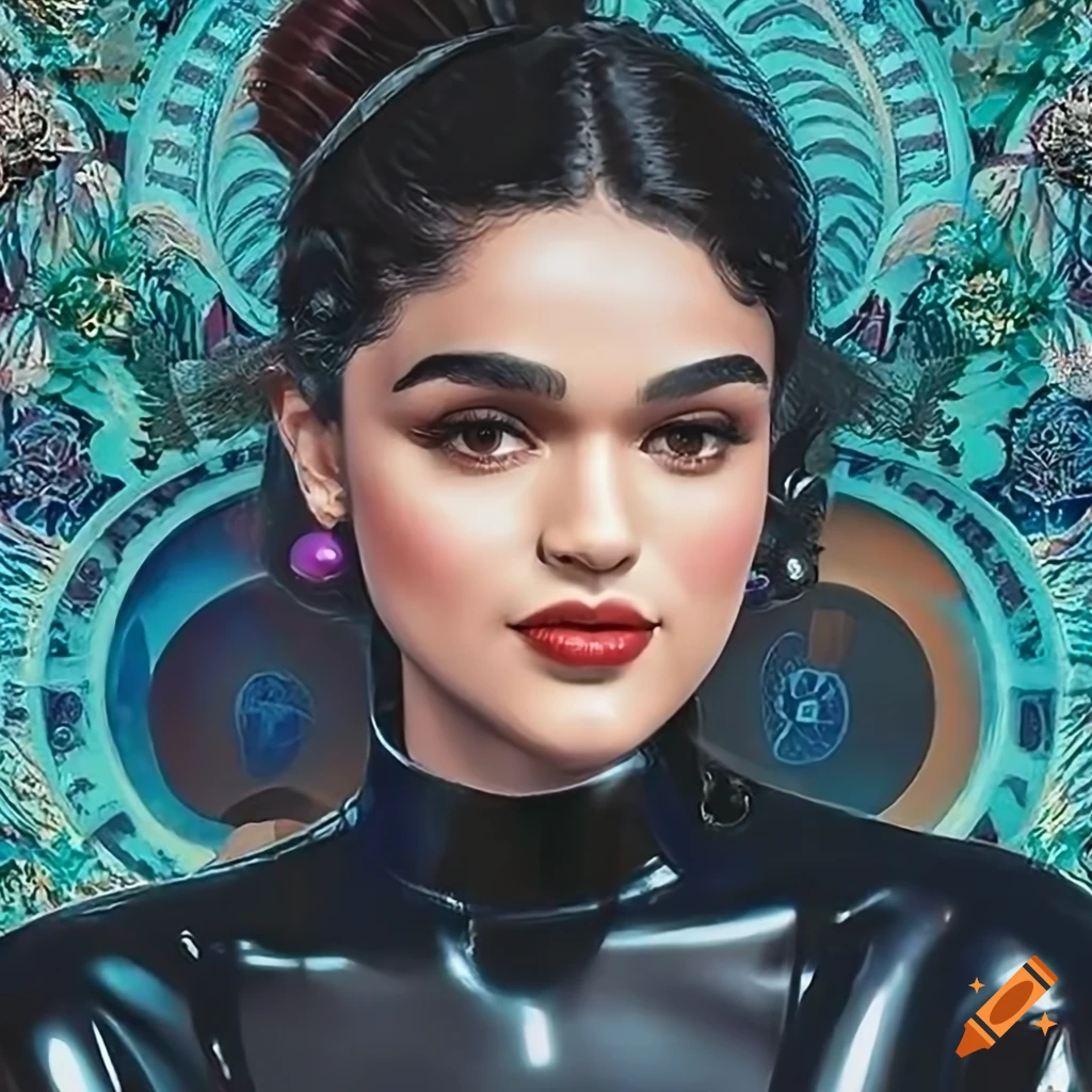 High resolution portrait of Rachel Zegler in art nouveau style on Craiyon