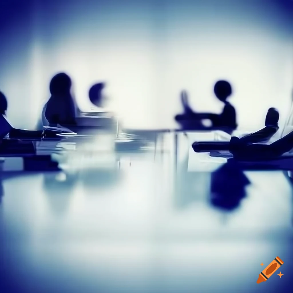 Closeup of a business meeting in an abstract style on Craiyon