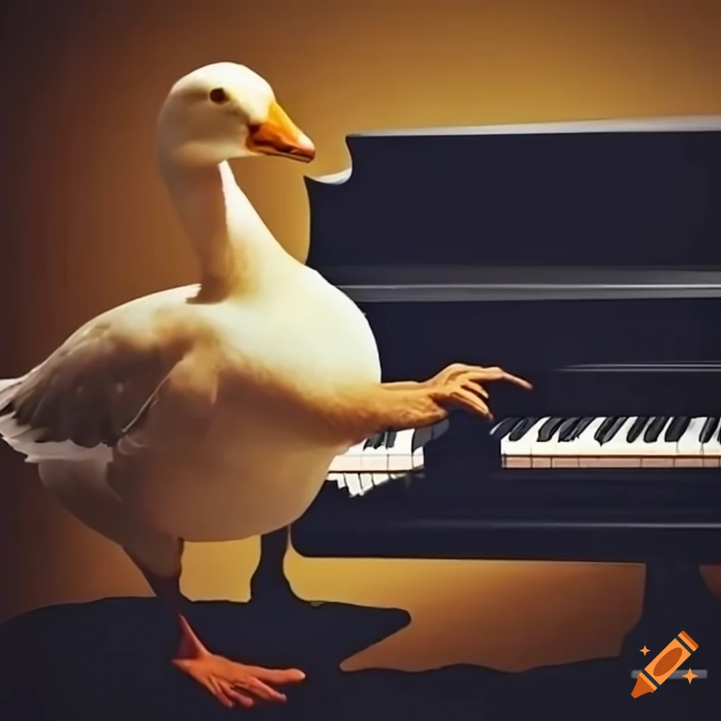 Goose playing the piano on Craiyon