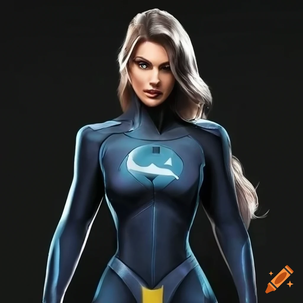 Detailed female superhero in a bodysuit on Craiyon