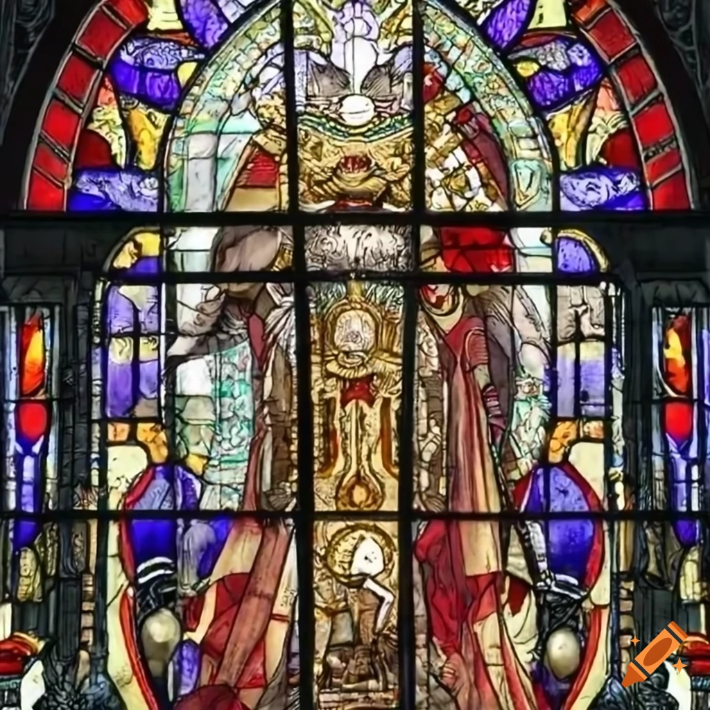 Intricate stained glass interpretation of the Warhammer 40000 God ...