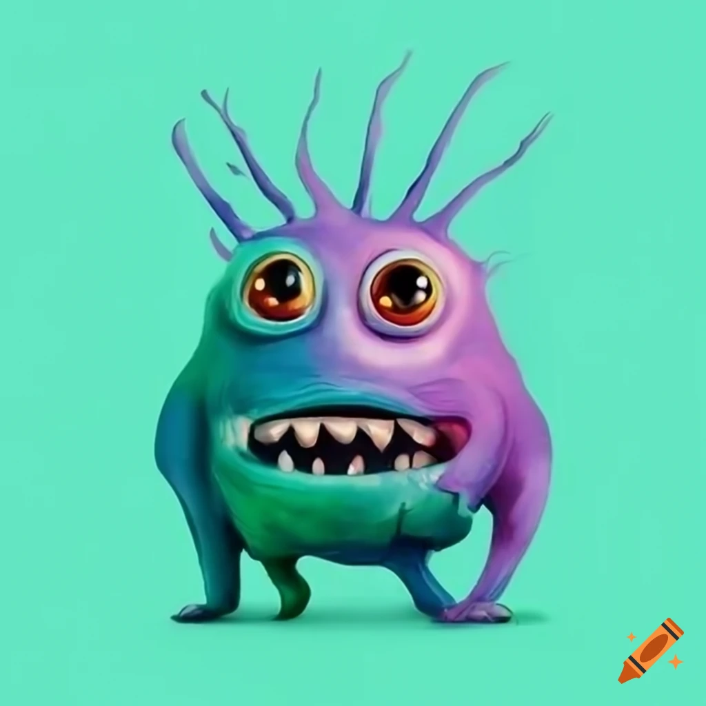 Cute monster illustration on Craiyon