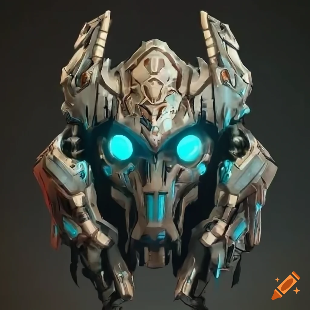 Valkyrie head mecha on Craiyon