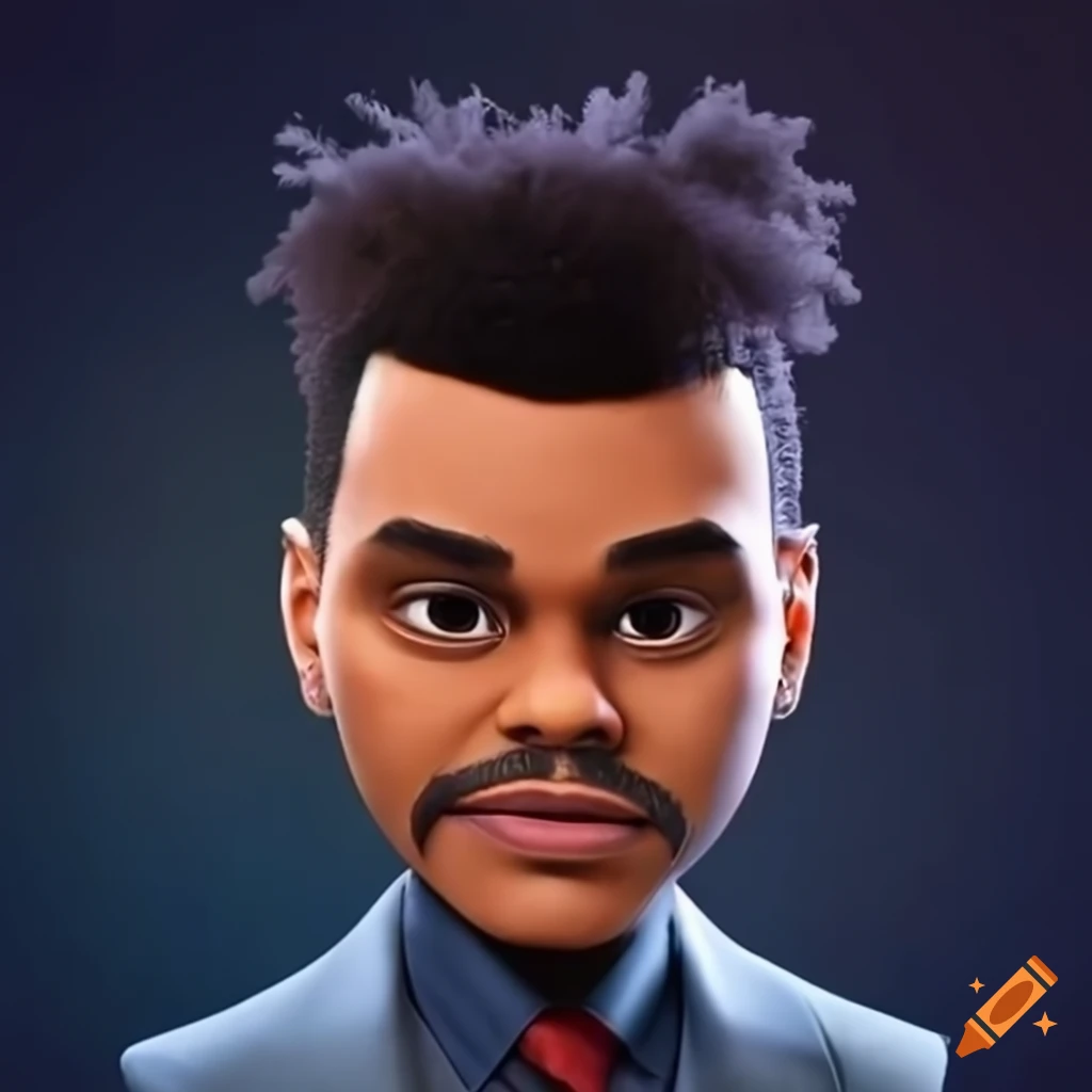 The weeknd as disney pixar 3d animated character on Craiyon