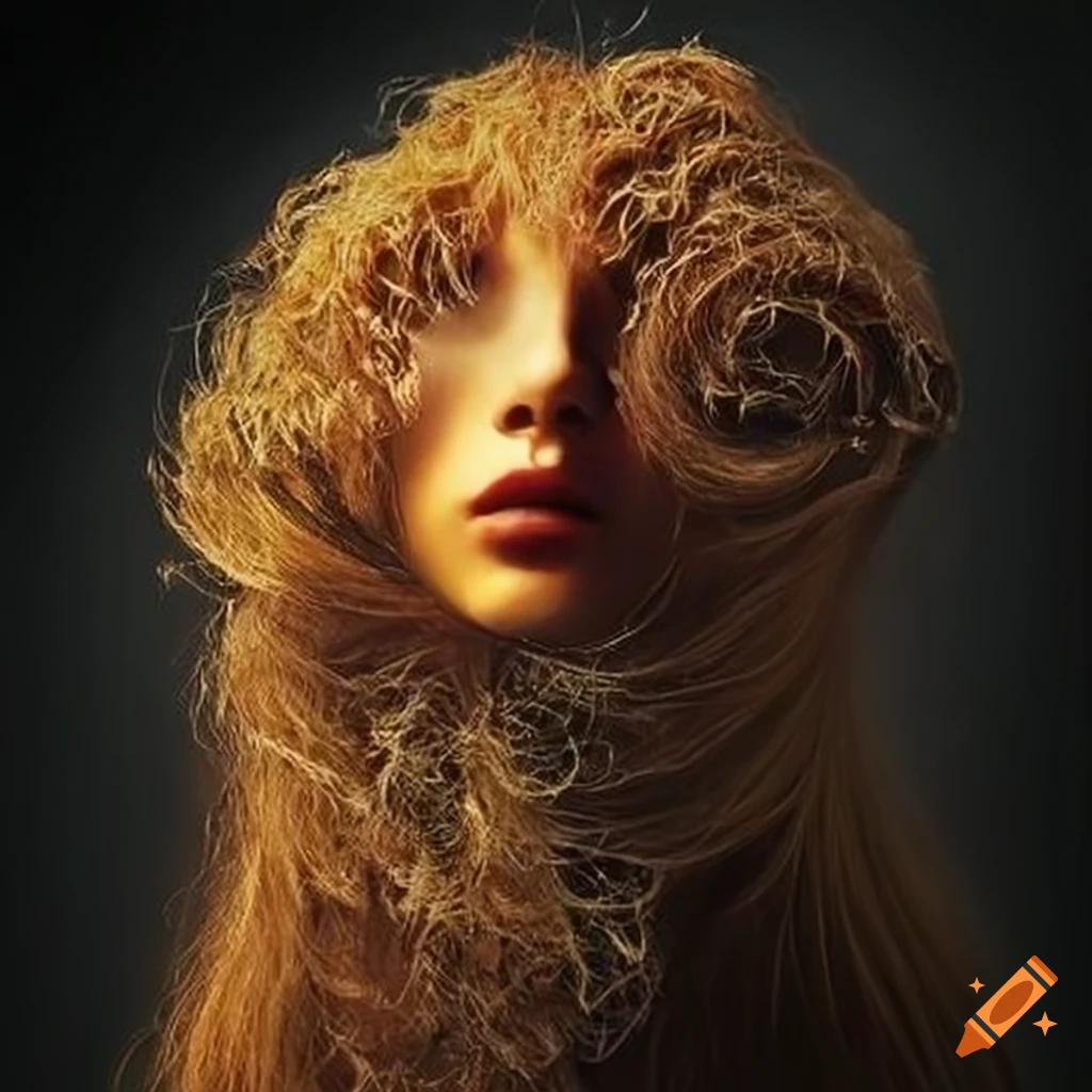 Beautiful woman with hair resembling trees on Craiyon