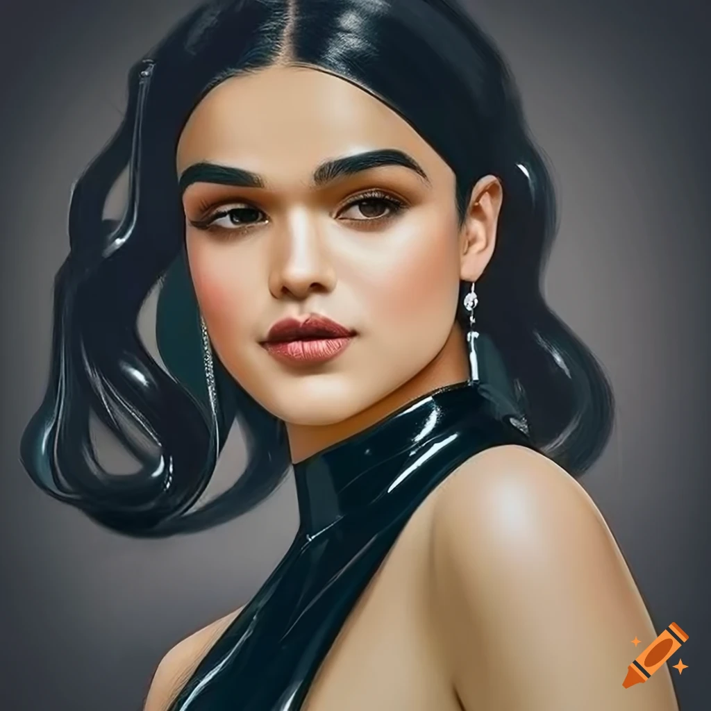 Detailed portrait of Rachel Zegler in Edwardian art nouveau style on Craiyon