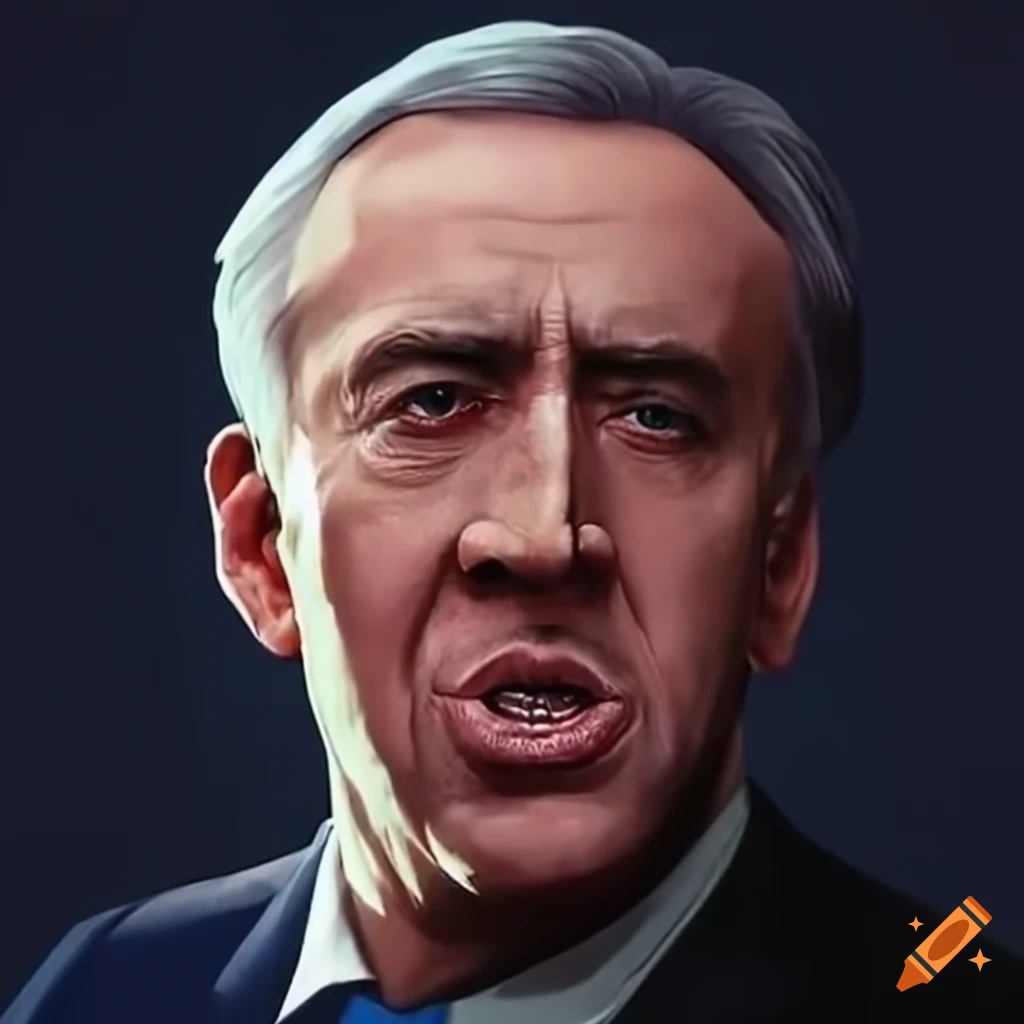 Nicholas cage in a biopic role on Craiyon