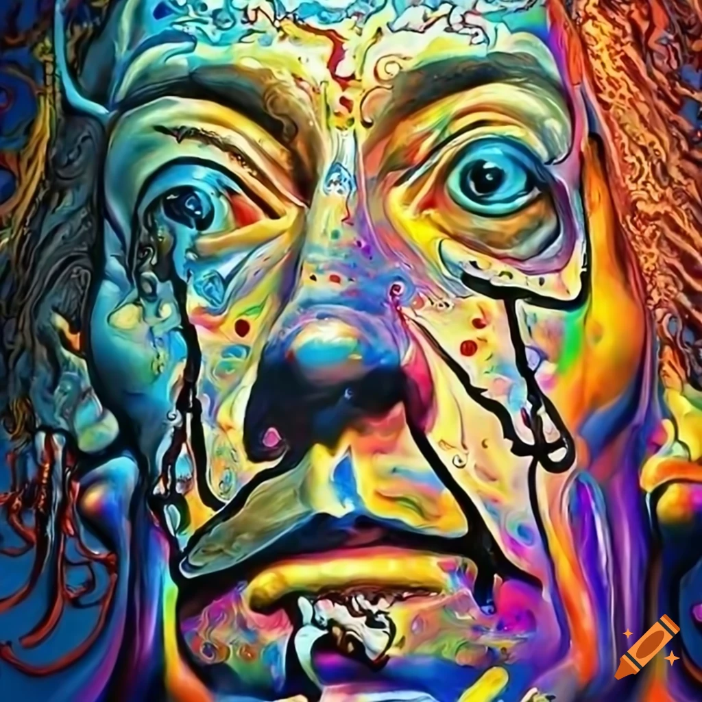 Abstract psychedelic artwork inspired by dali and picasso on Craiyon