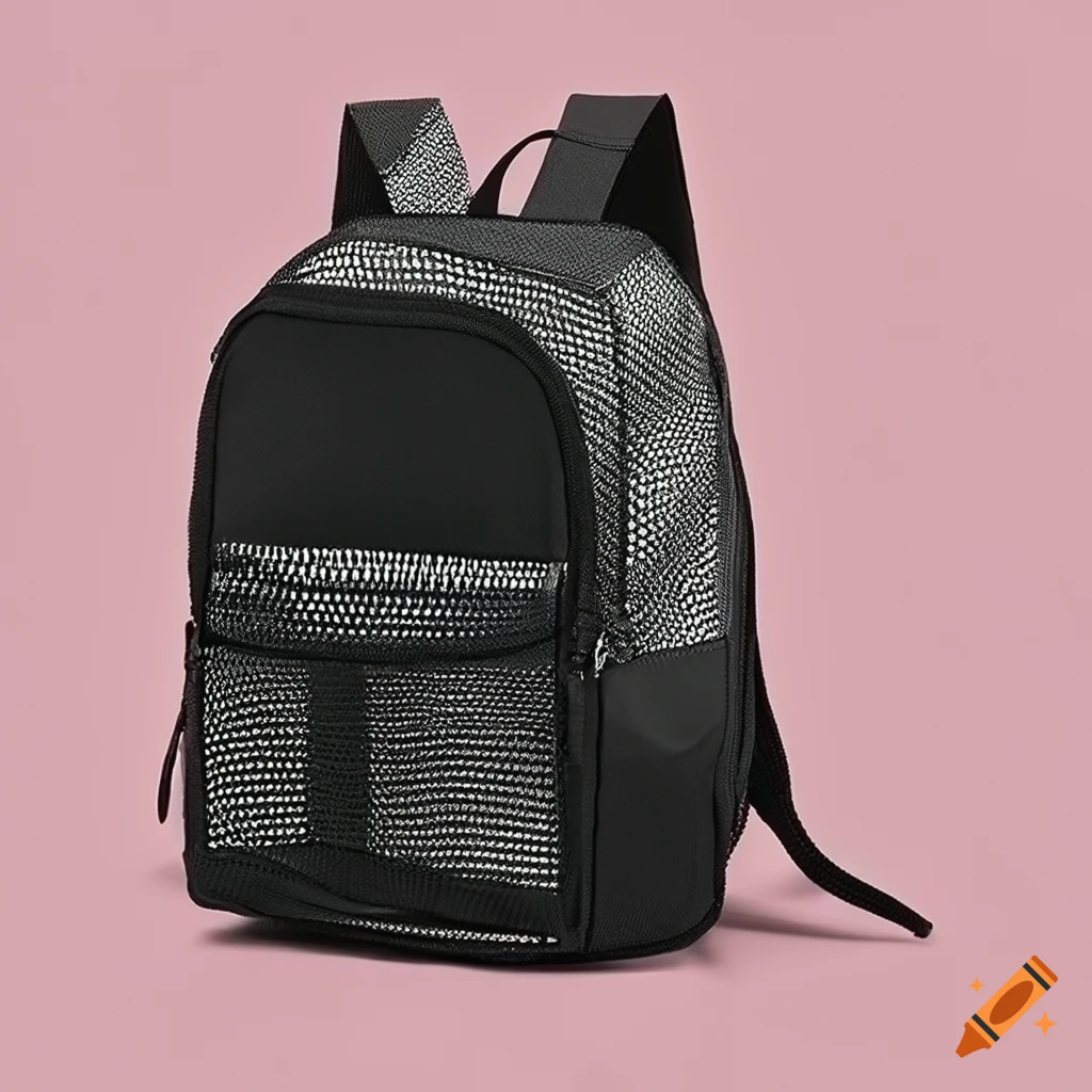 Black mesh backpack on Craiyon