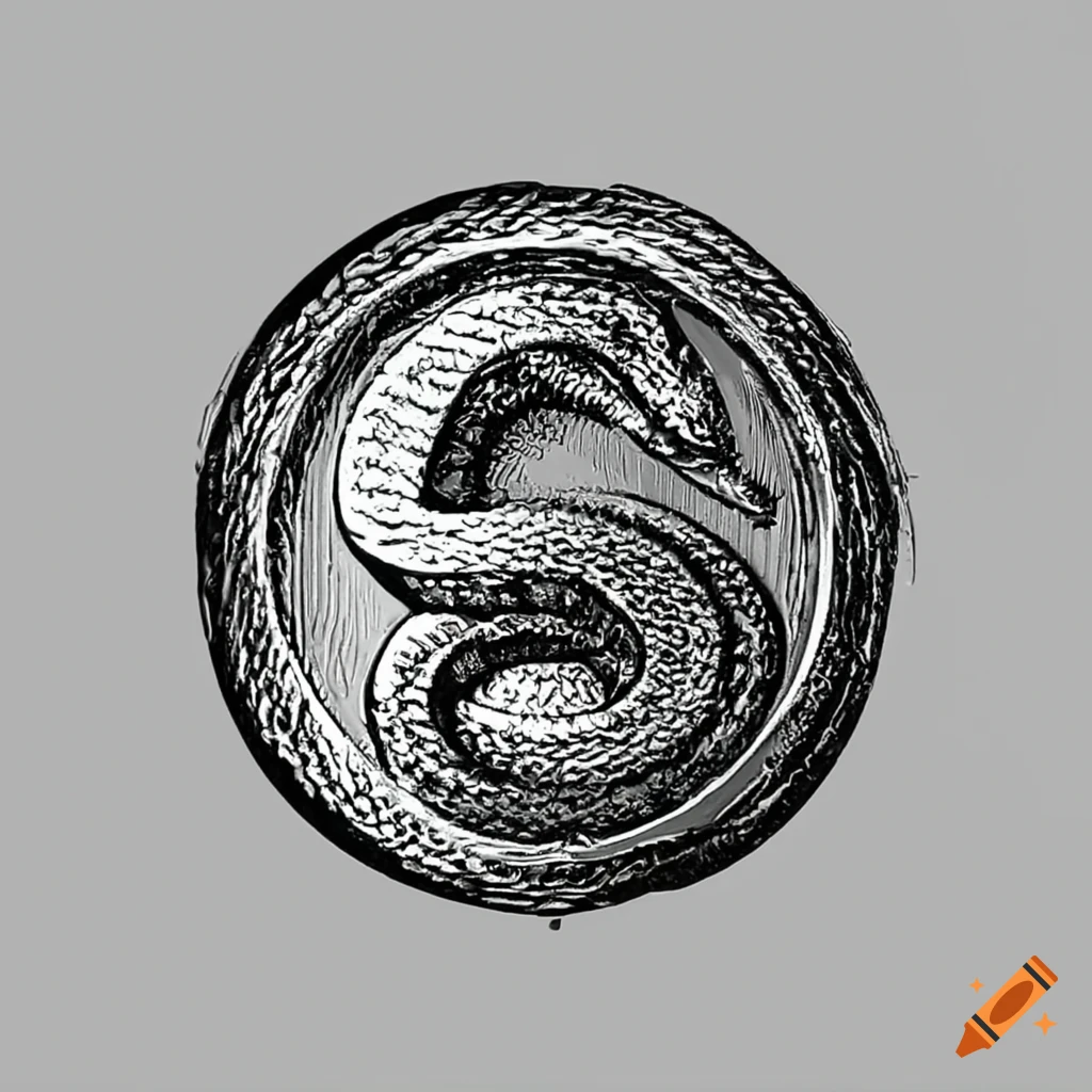 Coin with snake-shaped number 6 engraving on Craiyon