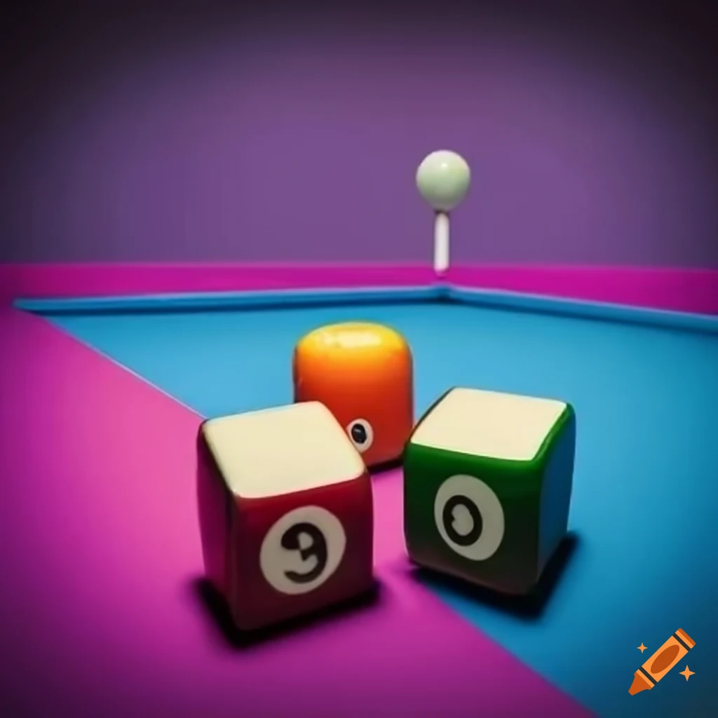 Billiards game with cubes on Craiyon