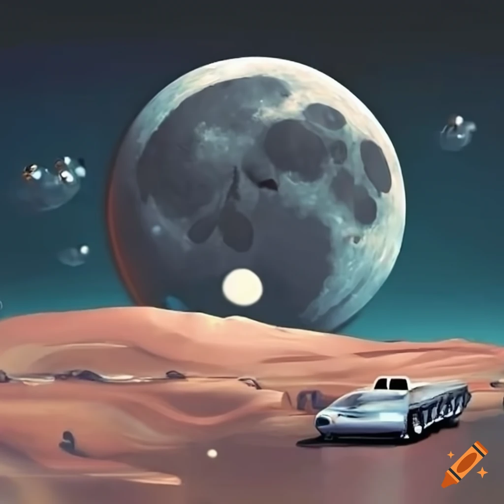 Cars on the moon on Craiyon