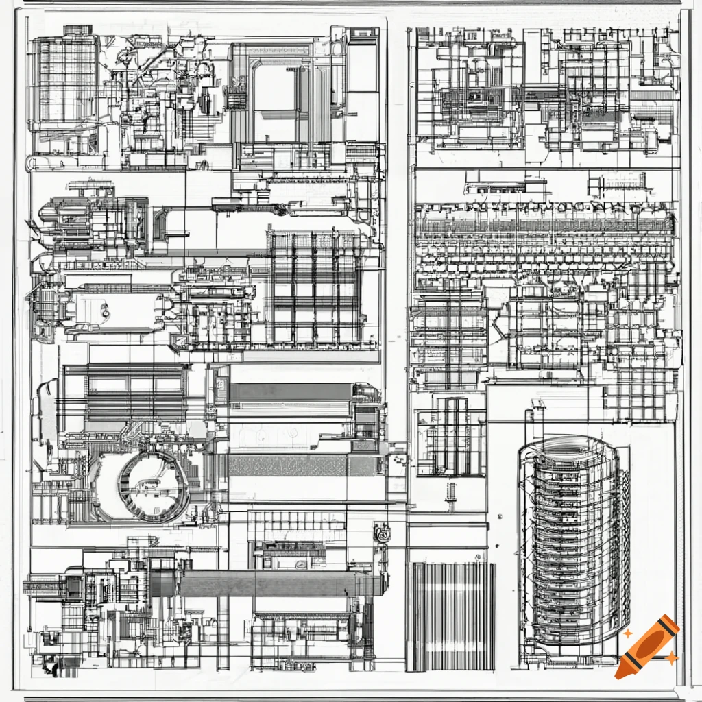 Detailed engineering blueprint for mining with complex construction ...