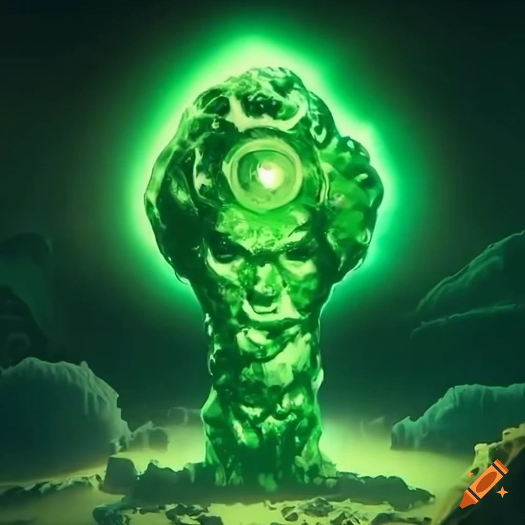 God of uranium in green color representing nuclear power on Craiyon